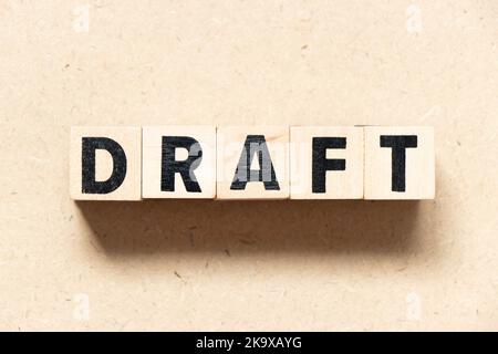 Alphabet letter with word draft in black line hand drawing as bubble ...