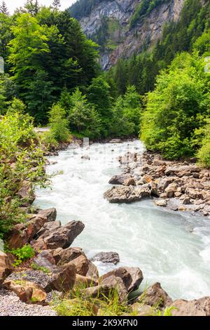 View of the Kander river in Switzerland Stock Photo - Alamy