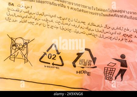 Recycling symbols - Mobius Loop, Tidyman, Waste Electricals - on an electrical product box ...