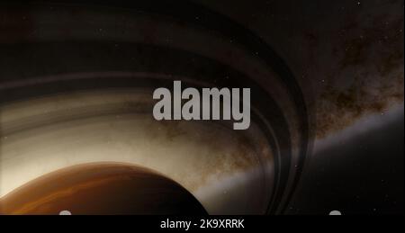 Sun rays and stars of the Milky Way galaxy as it is seen from the space ...