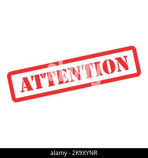 Attention stamp symbol, label sticker sign button, text banner vector ...