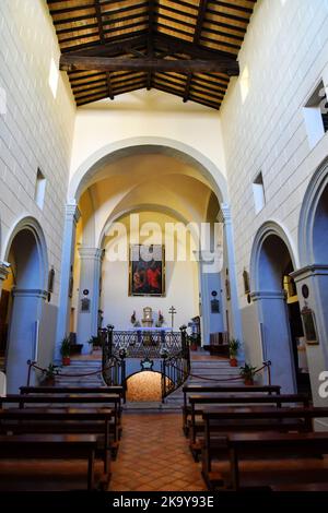 The interior of an ancient church in Boville Ernica, a historic town in ...