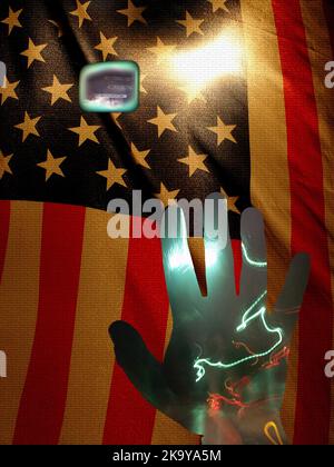 Concept art based on US flag. 3D rendering Stock Photo - Alamy