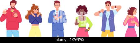 People negative rejection gestures body non verbal communication ...