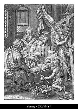 Christ Child Sleeps in the Cradle, Hieronymus Wierix, 1563 - before 1619 The Christ Child Sleeps ...