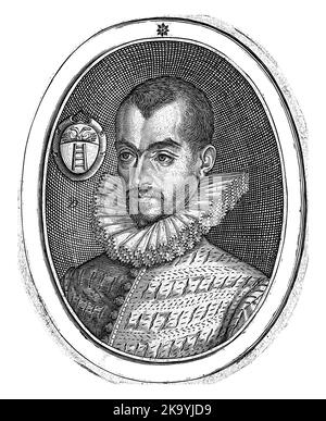 Portrait of the humanist Julius Caesar Scaliger at the age of 74, in ...