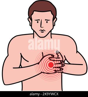 Pain in the human heart. Ache in heart and chest. Pain in different ...