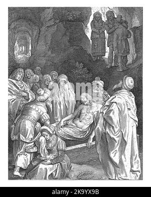 Entombment of Christ with Joseph of Arimathea and Nicodemus, Mary ...