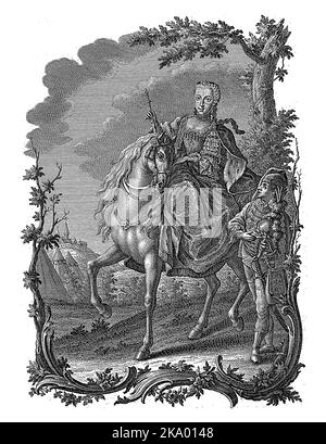 Portrait of Maria Elisabeth, Archduchess of Austria in oval frame with ...