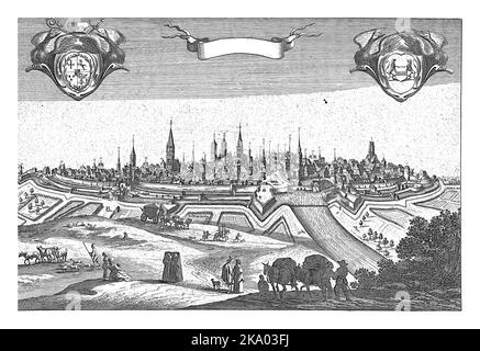 View of the walled city of Munster. The monasteries and churches are ...