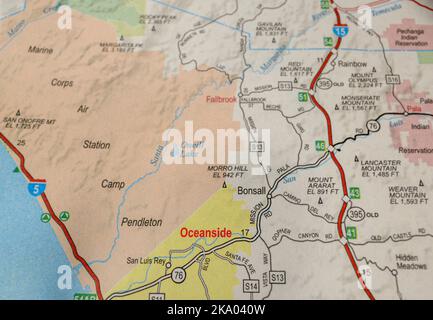 Map of Oceanside, California Stock Photo - Alamy