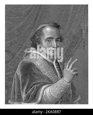 Portrait of Pope Pius VII, Angelo Emilio Lapi, after Joseph Bazzoli ...