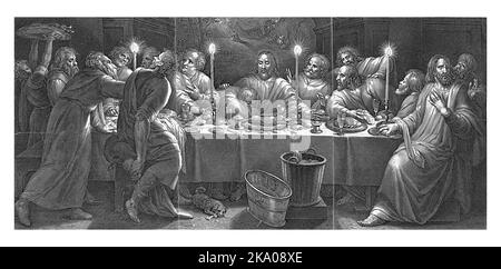 Christ sits in the midst of his disciples during the last supper ...