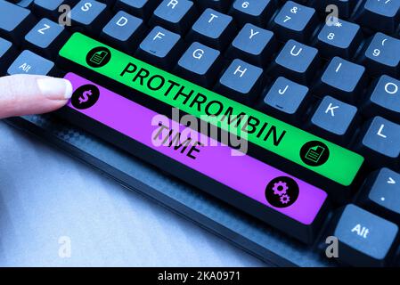 Writing displaying text Prothrombin Time. Conceptual photo state of the ...