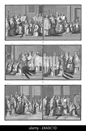 Consecration of a Bishop, Bernard Picart (workshop of), 1722 Sheet with ...