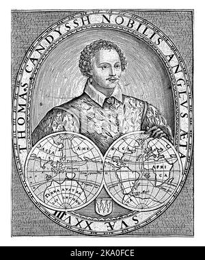 Portrait of Thomas Cavendish. Bust of Thomas Cavendish at the age of 28 ...