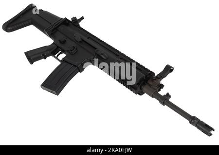 US Army SCAR-L carbine isolated on a white background Stock Photo - Alamy