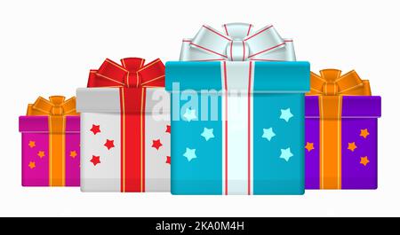 Happy New Year 2023. Multicolored greeting card with decoration and ...