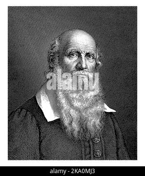 Old engraved portrait of Johann Ludwig Krapf (1810 - 1881), German ...