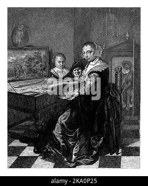 Woman at the Virginal Woman playing the virginal, The virginal player ...