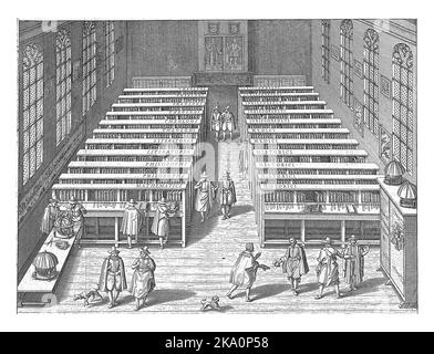 Library of the University of Leiden. Interior with the cabinets with ...