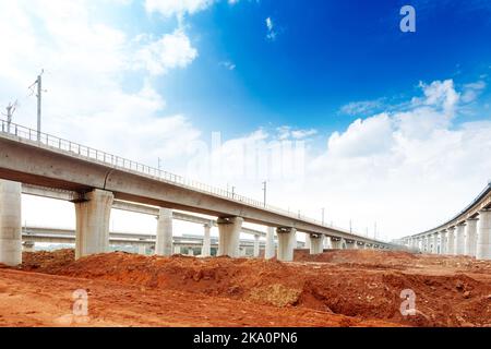 High overpass on the sky background Stock Photo - Alamy