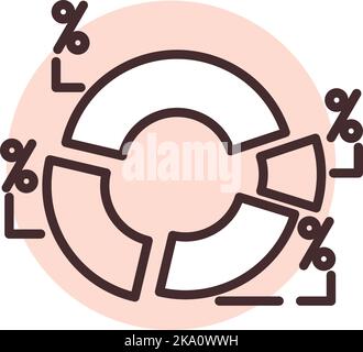 Pie chart icon, percentage graphic resource template, vector ...