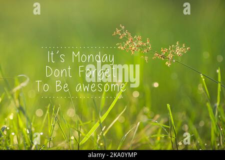 Monday inspirational greeting - Its Monday, don't forget to be awesome ...