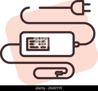 Charger adapter icon flat vector. Battery charge. Cell mobile isolated ...