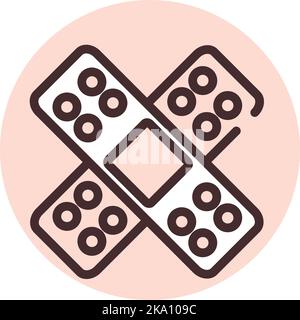Antibacterial bandage, illustration, vector on a white background Stock ...