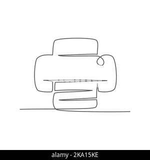 Printer One line drawing Stock Vector Image & Art - Alamy