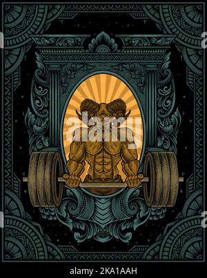 illustration demon bodybuilder gym fitness Stock Vector Image & Art - Alamy