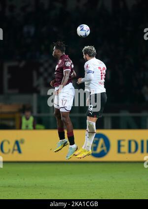 Stephane Singo of Torino FC, Theo Hernández of AC Milan, during the ...