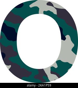 English alphabet letter D, khaki style isolated on white background ...