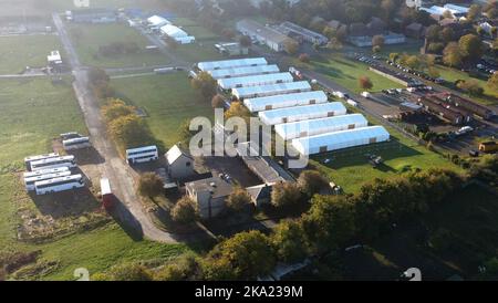 A view of the Manston immigration short-term holding facility located ...