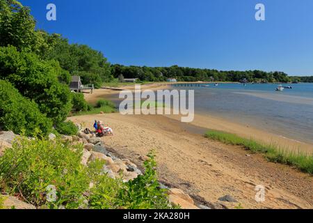 A lone bather at a Cape Cod beach. Dennis, Massachusetts, USA Stock ...