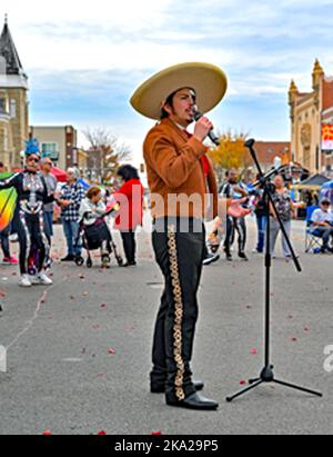 EMPORIA, KANSAS - OCTOBER 29, 2022Local women wearing Calaveras makeup ...