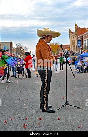 EMPORIA, KANSAS - OCTOBER 29, 2022Local women wearing Calaveras makeup ...