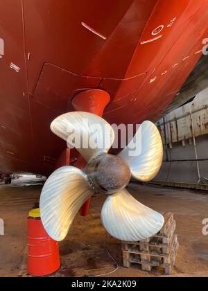 A ferry propeller on dry dock for maintenance Stock Photo - Alamy