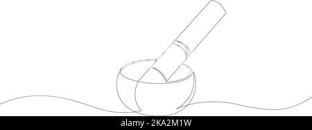Continuous line drawing of singing bowl. Vector illustration Stock ...