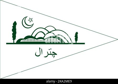 flag of Dardic peoples Kho people, Chitralis at cloudy sky background ...
