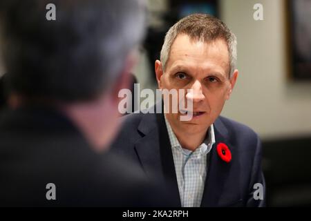 Ottawa mayor-elect Mark Sutcliffe speaks to reporters as he is welcomed ...