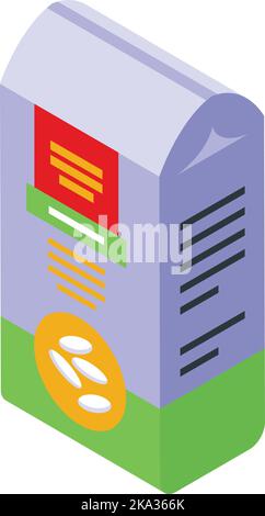 Seafood pack icon isometric vector. Fried shrimp. Japanese food Stock ...