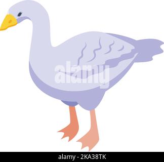Goose meat icon isometric vector. Roasted meat leg on background of ...