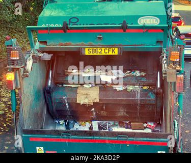 open back of a bin lorry Stock Photo - Alamy