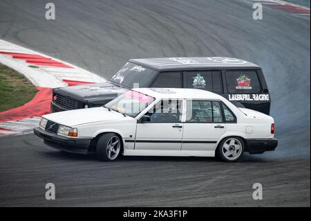 Volvo 940 drifting on the racing circuit Stock Photo - Alamy