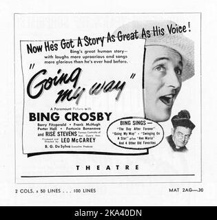 BING CROSBY BARRY FITZGERALD and RISE STEVENS in GOING MY WAY 1944 ...