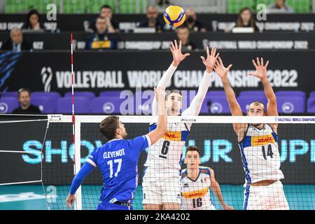 Simone Gianelli, Gianluca Galassi (Italy) against France. Volleyball ...
