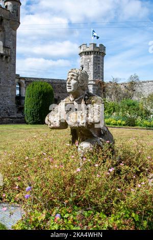 The Morris statue in the Abbotsford house walled garden Stock Photo - Alamy
