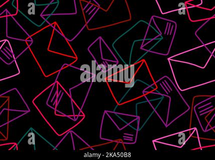 Cartoon geometric envelope seamless letters pattern for fabrics and ...